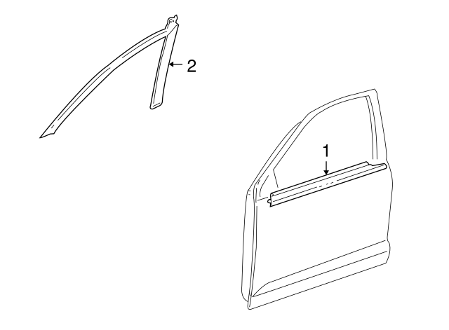 2003-2008 Toyota Matrix Door Belt Molding 75710-01031 | AutoNation Parts
