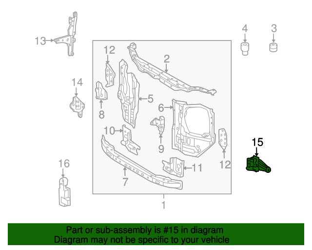 2010-2023 Lexus GX460 Radiator Support Bracket 53804-60070 ...