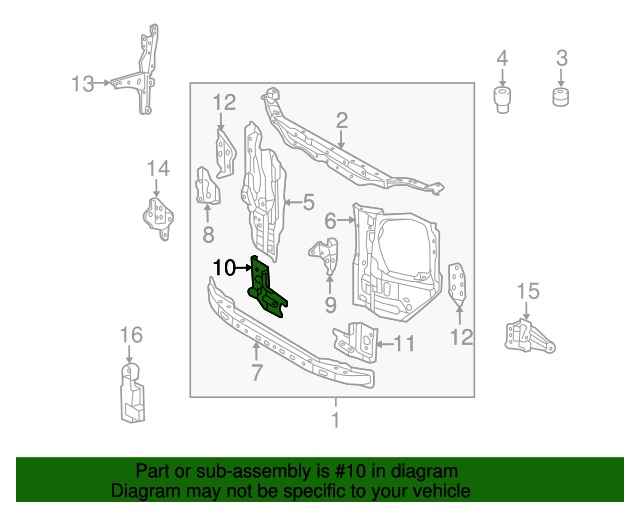53268-35040 - Radiator Support Panel Reinforcement 2003-2023 Lexus ...