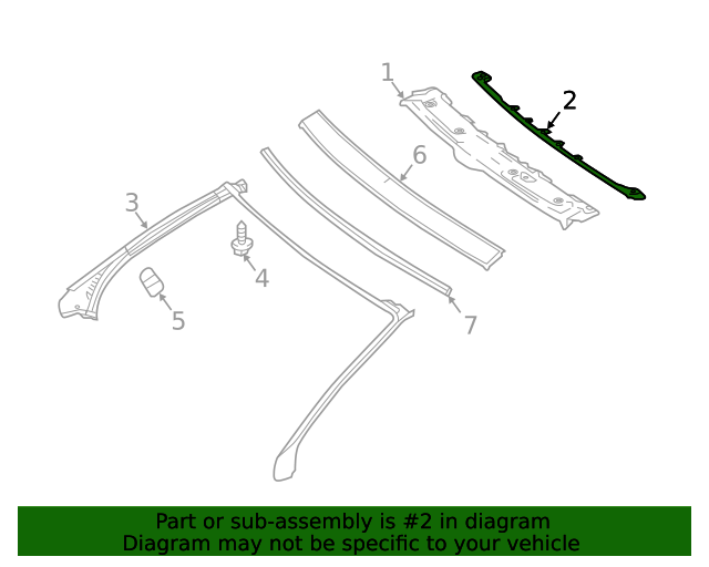 217-651-00-70 - Header Panel Reinforcement 2017-2021 Mercedes-Benz ...