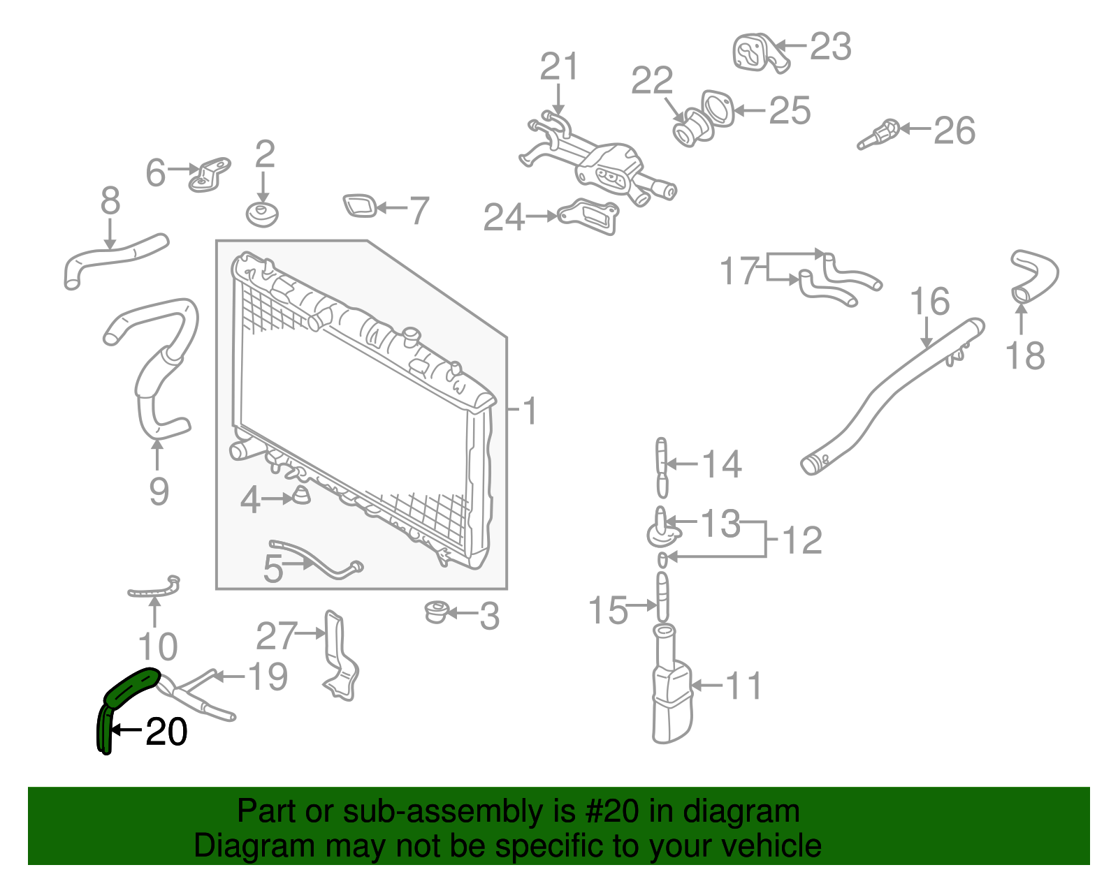 Genuine HVAC Heater Hose for 2001-2008 Hyundai | Part# 97311-2D100 ...