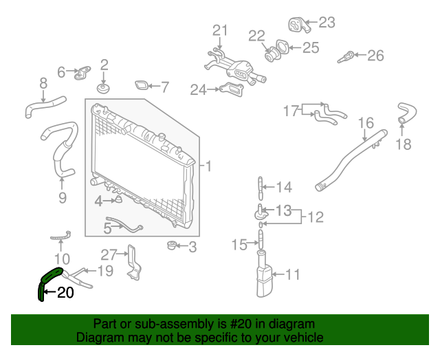 2003-2008 Hyundai Tiburon HVAC Heater Hose 97312-2D100 | OEM Parts Online