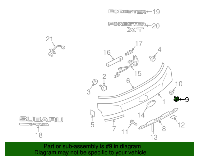 2014-2023 Subaru Switch Panel Bolt 901700186 | Subaru Parts Plus