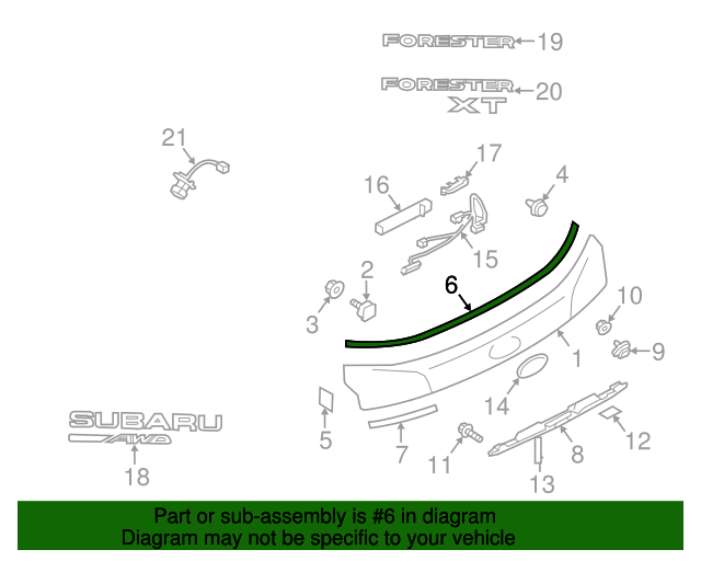 2014-2018 Subaru Forester Finish Panel Protector 91713SG000 | Subaru ...