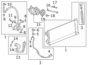 2019-2023 GM Air Conditioning Condenser and Evaporator Hose 85104113 ...