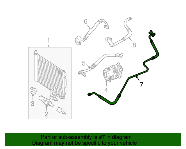 209-830-00-15 - A/C Refrigerant Liquid Hose 2003-2005 Mercedes-Benz ...