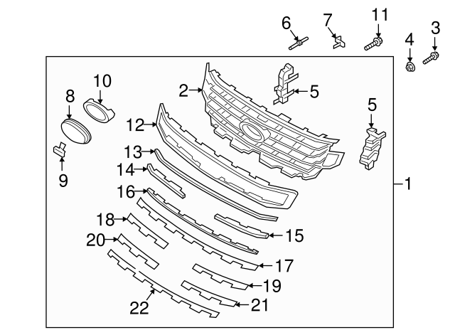 2018-2021 Ford Expedition Bumper Grille JL1Z-17K945-AB | TascaParts.com