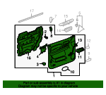 2010-2013 GM Front driver door panel, ebony (replaces part number ...