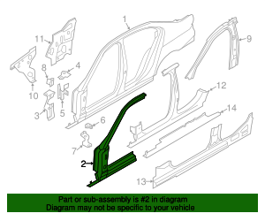 2011-2016 BMW Column A exterior right 41-21-7-240-546 | AutoNationParts.com