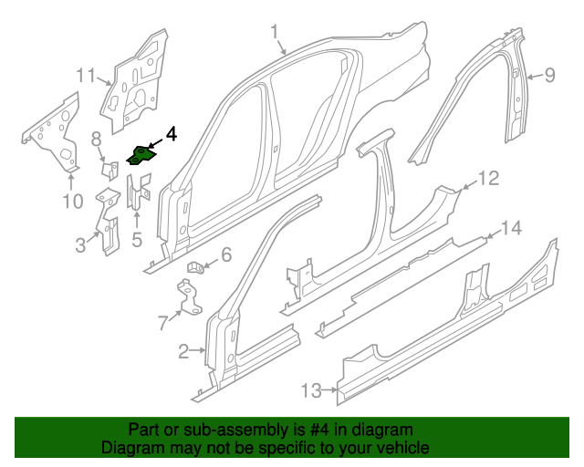Genuine BMW 41-35-7-240-503 | Hinge Pillar Reinforced Upper Bracket ...
