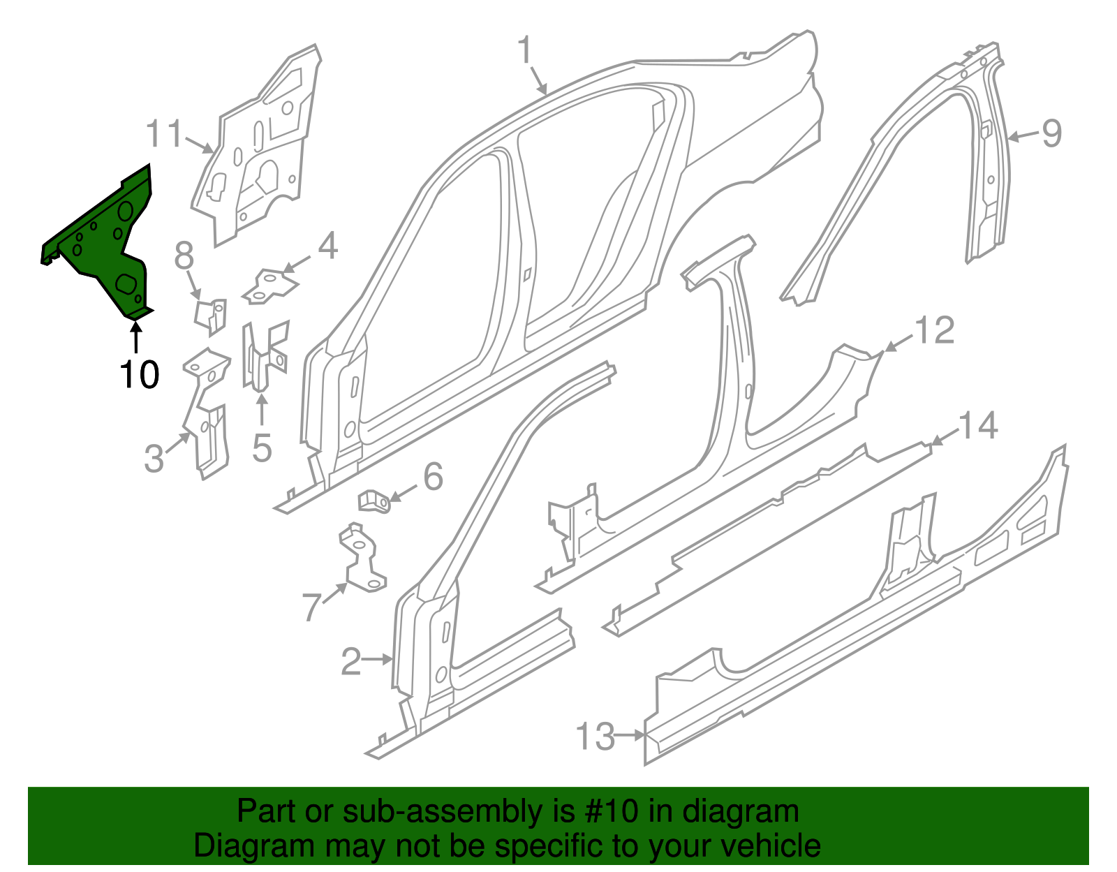 41-10-7-204-078 - Inner Panel - 2010-2017 BMW | BMW Parts Exchange
