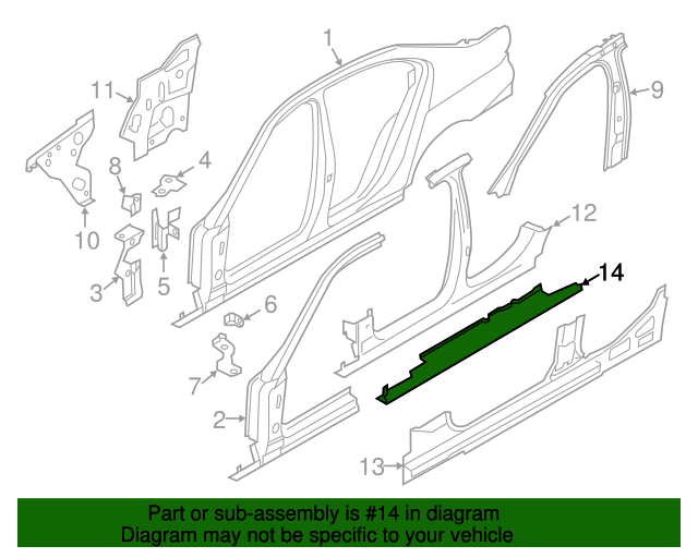 Genuine BMW 41-21-7-240-497 | Rocker Reinforced | FREE Shipping on Most ...