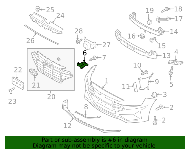 2019-2020 Hyundai Elantra Upper Reinforced 86556-F2AA0 | OEM Parts Online