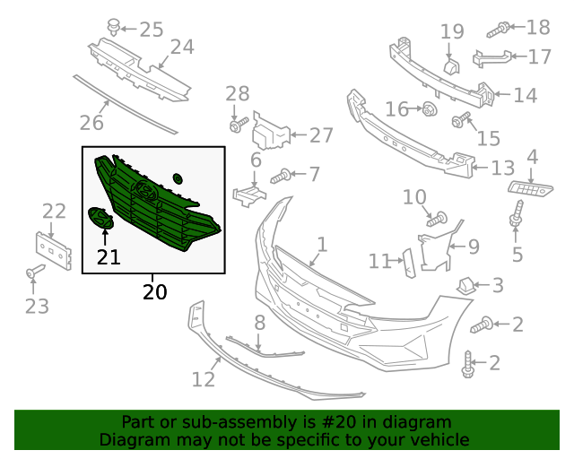 Genuine Grille for 2019-2020 Hyundai Elantra | Part# 86350-F2BA0 ...