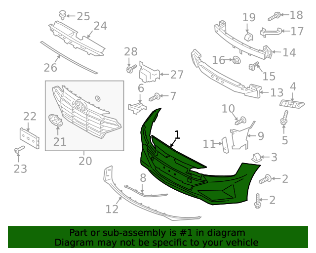 2019-2020 Hyundai Elantra Bumper Cover 86511-F2AA0 | HyundaiParts.Online