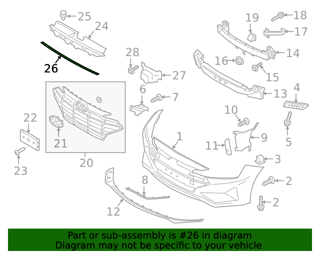 2019-2020 Hyundai Elantra Seal Strip 86570-F2AA0 | OEM Parts Online