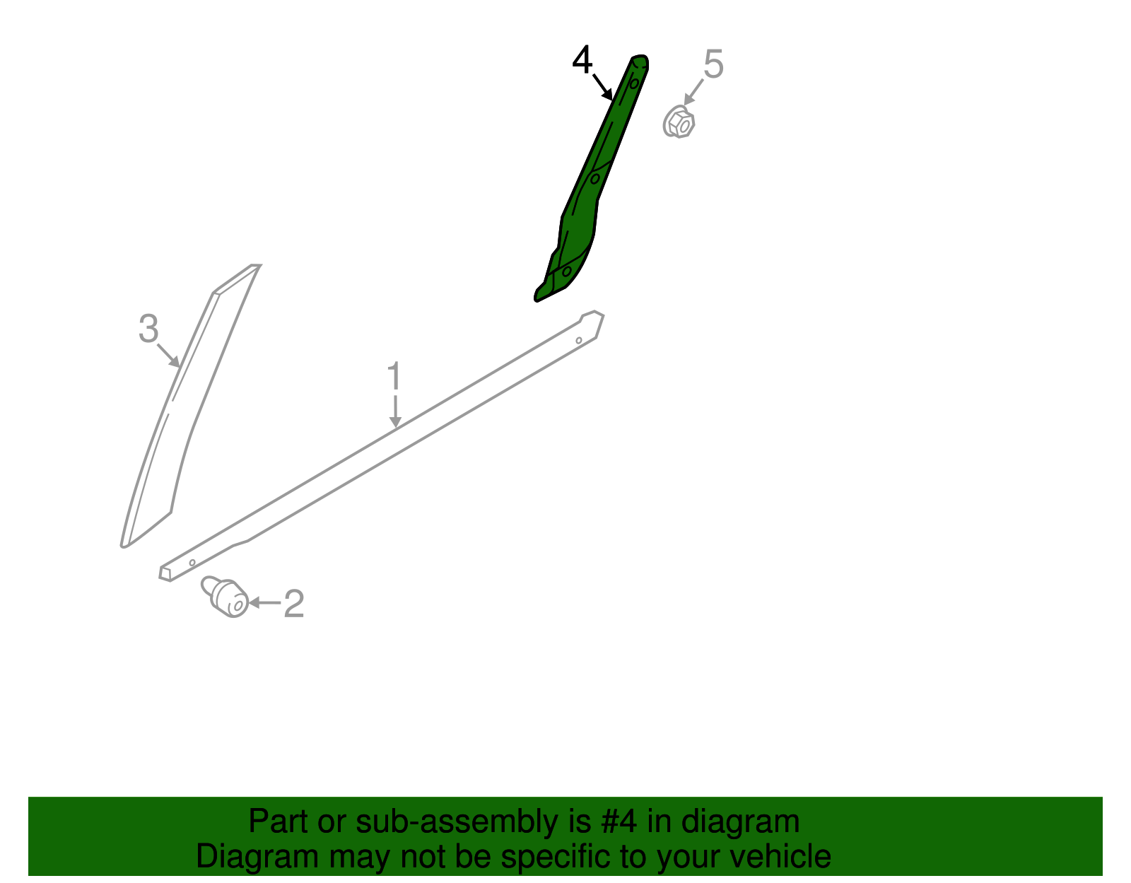 2016-2024 Nissan Rear Door Exterior Sash Molding / Applique (rh) (a61 ...