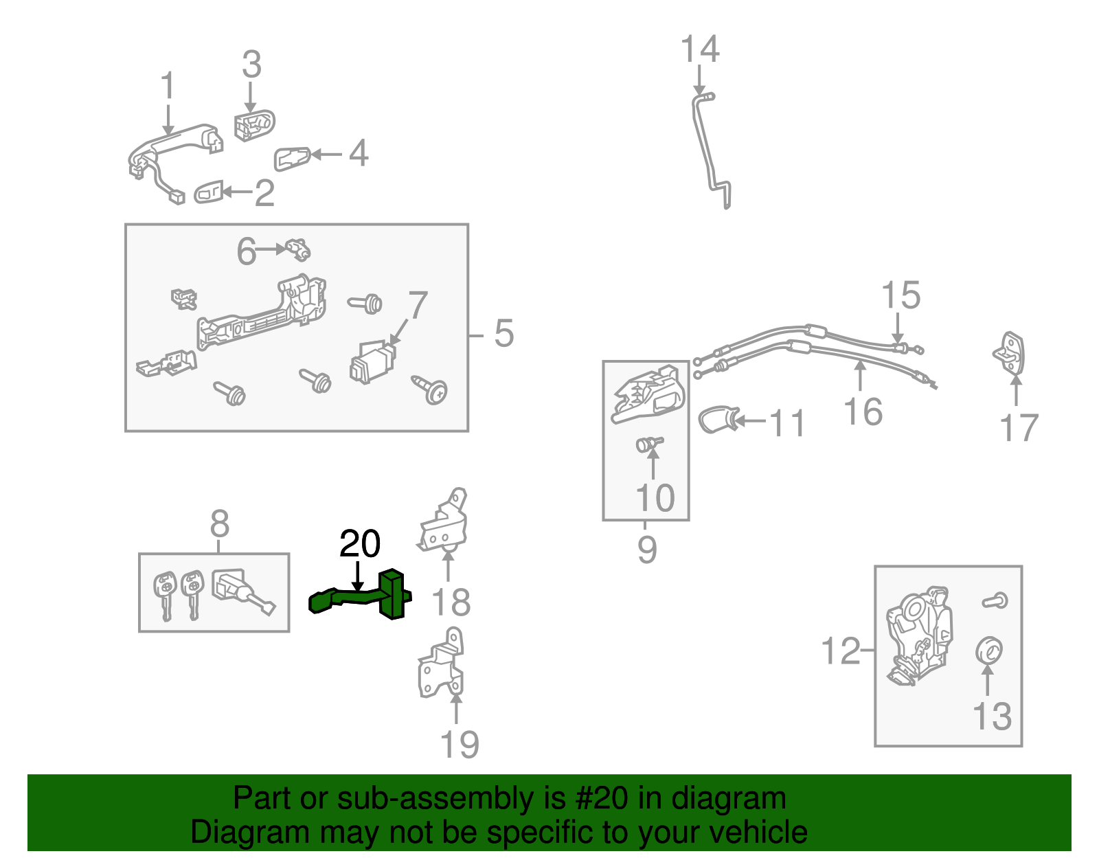 2009-2013 Toyota Corolla Door Check 68610-02160 | OEM Parts Online