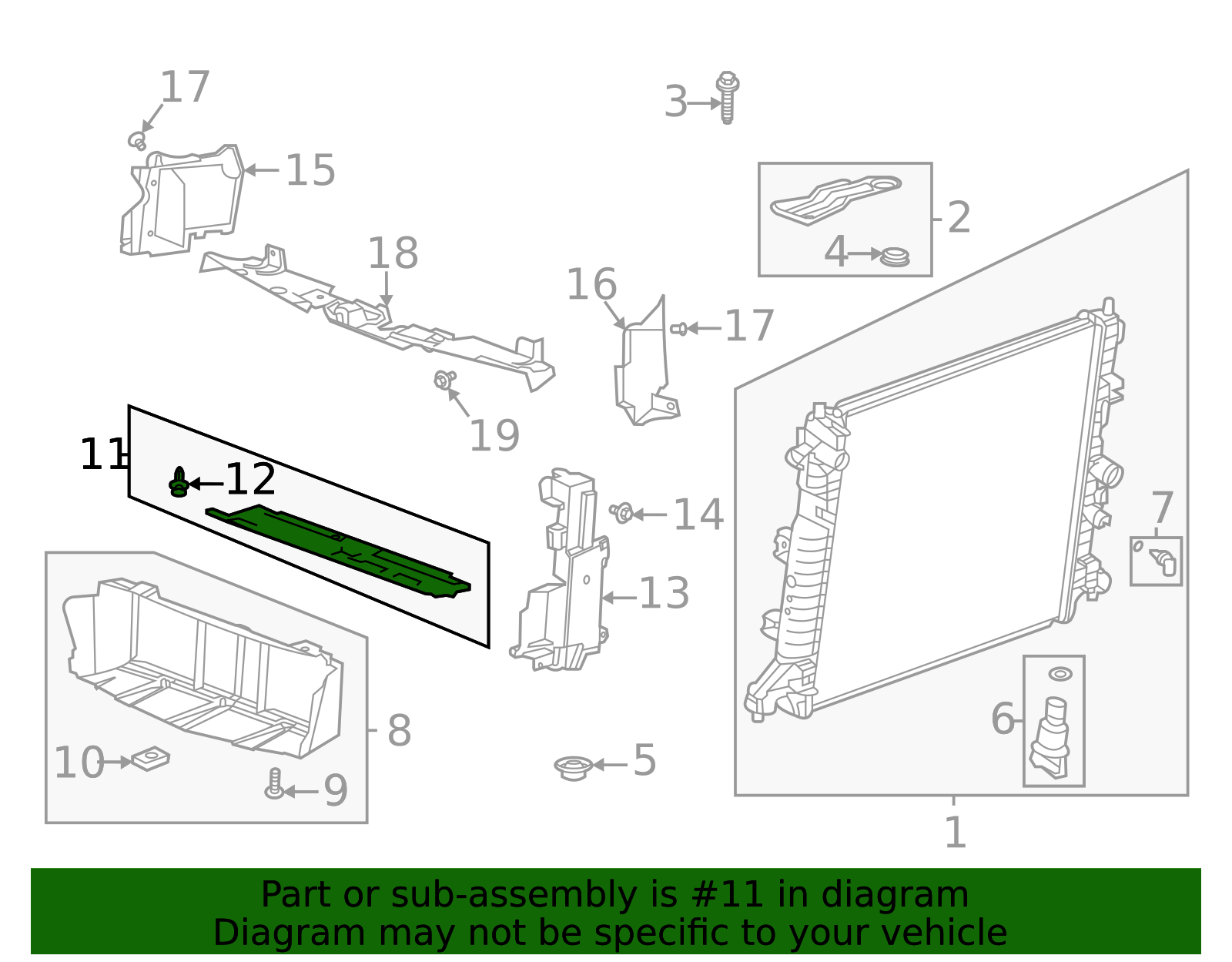 2020-2025 Cadillac GM 84767446 Lower Radiator Air Baffle | GM Outlet