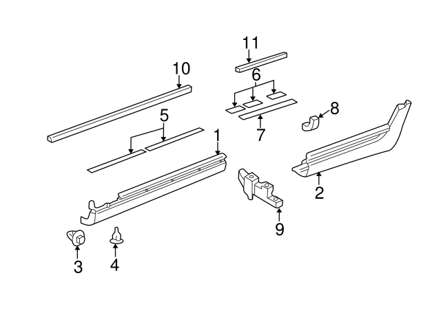 2001-2006 Lexus LS430 Rocker Molding Protector 75862-30100 | OEM Parts ...