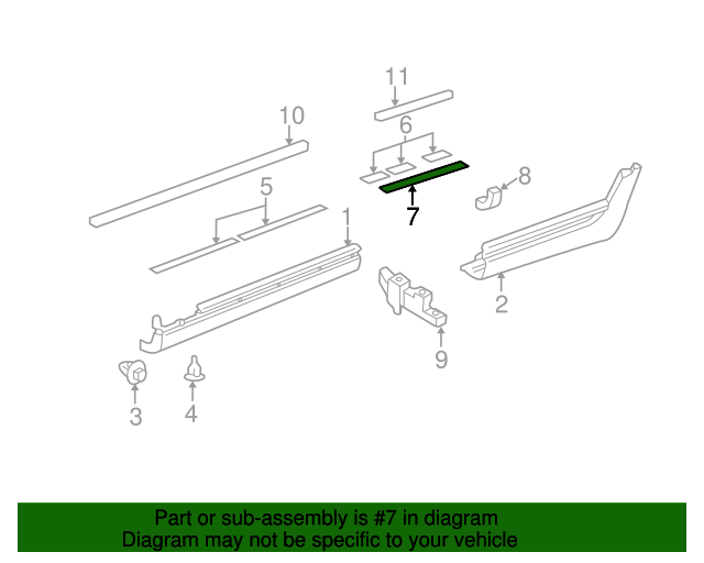 2001-2006 Lexus LS430 Rocker Molding Protector 75862-30100 | OEM Parts ...