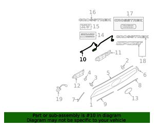 2017-2023 Subaru Lift Gate Switch 63270FL010 | Subaru Parts Store
