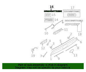 2018-2023 Subaru Crosstrek Nameplate 93079FL160 | SubaruOnlineParts.com
