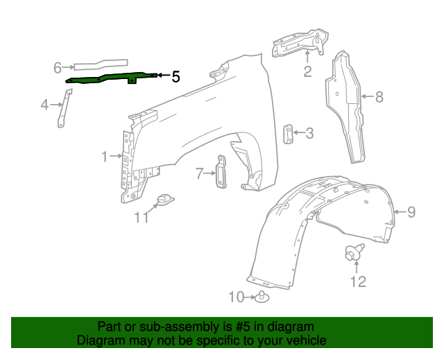 23115310 - Passenger Side Front End Sheet Metal Diagonal Brace - 2015 ...