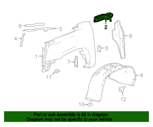 2015-2020 GM Driver Side Body Side Front Fender Rear Upper Bracket ...