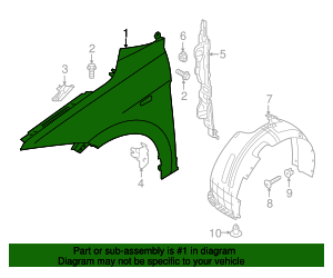 2019-2020 Hyundai Elantra Fender 66320-F2500 | QuirkParts