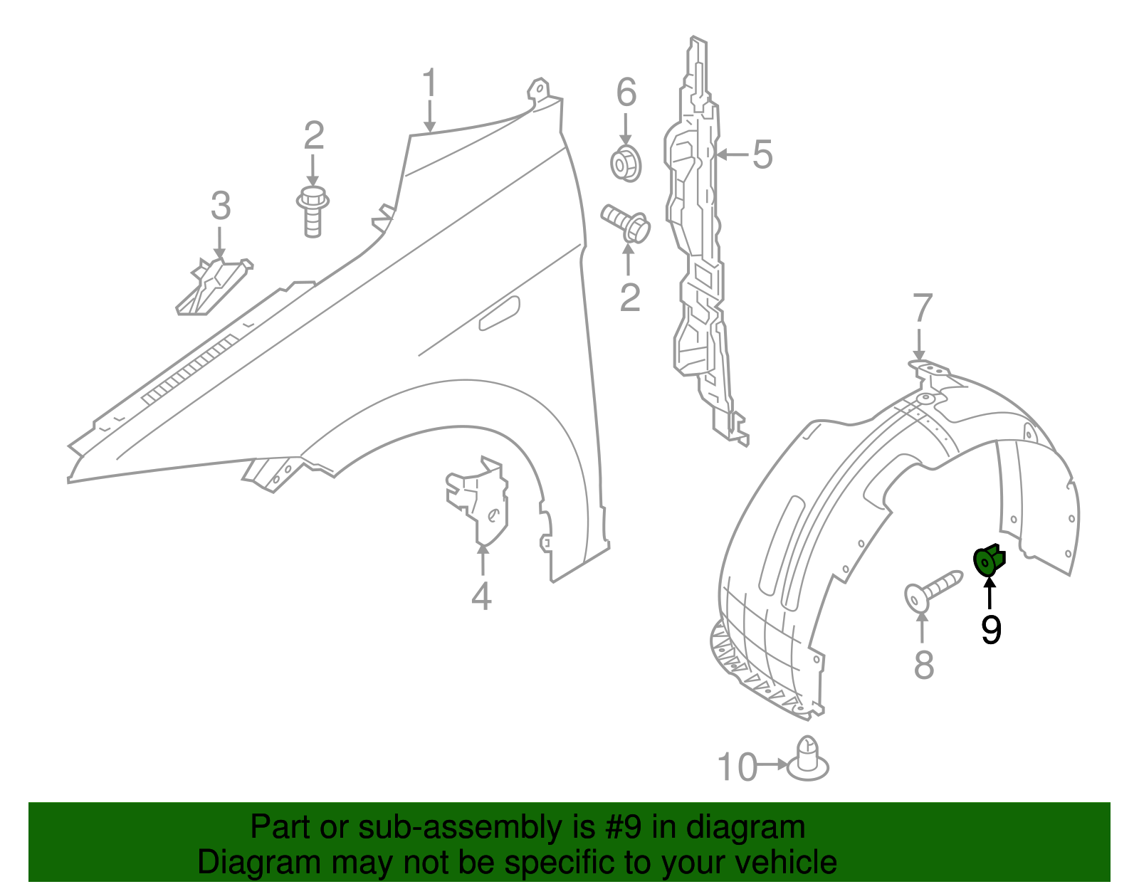 2017-2020 Hyundai Fender Liner Grommet 86848-C8000 | OEM Parts Online