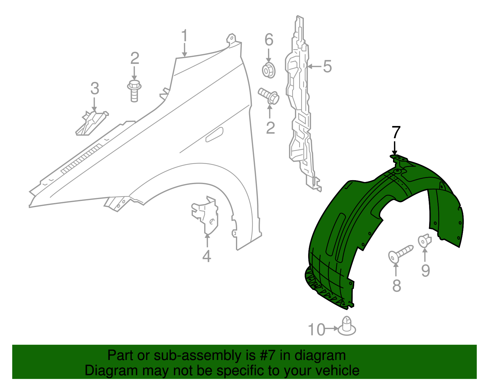 2019-2020 Hyundai Elantra Fender Liner 86811-F3500 | OEM Parts Online