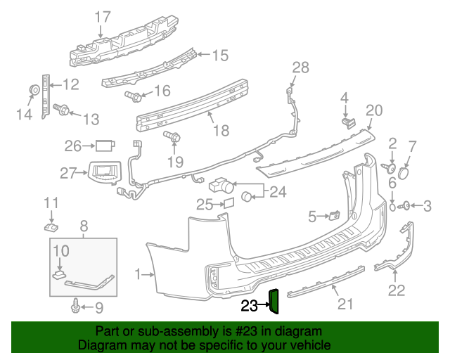 2016-2017 GMC Terrain Reflector 23454653 | GMPartsDirect.com