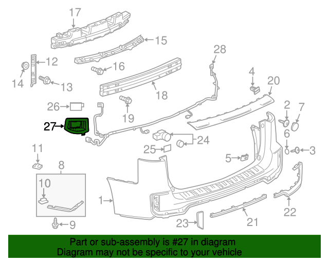 2016-2017 GMC Terrain Driver Side Object Sensor Alert Module Bracket ...