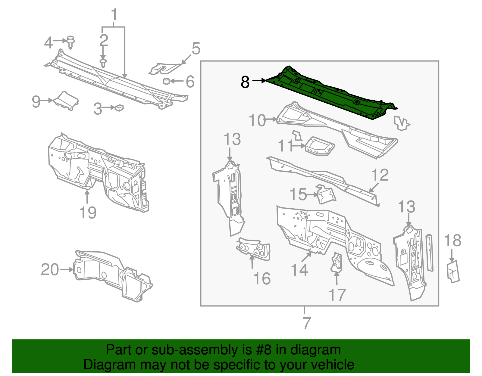 20836099 - Plenum Upper Panel 2007-2014 GM | Big 3 Auto Parts