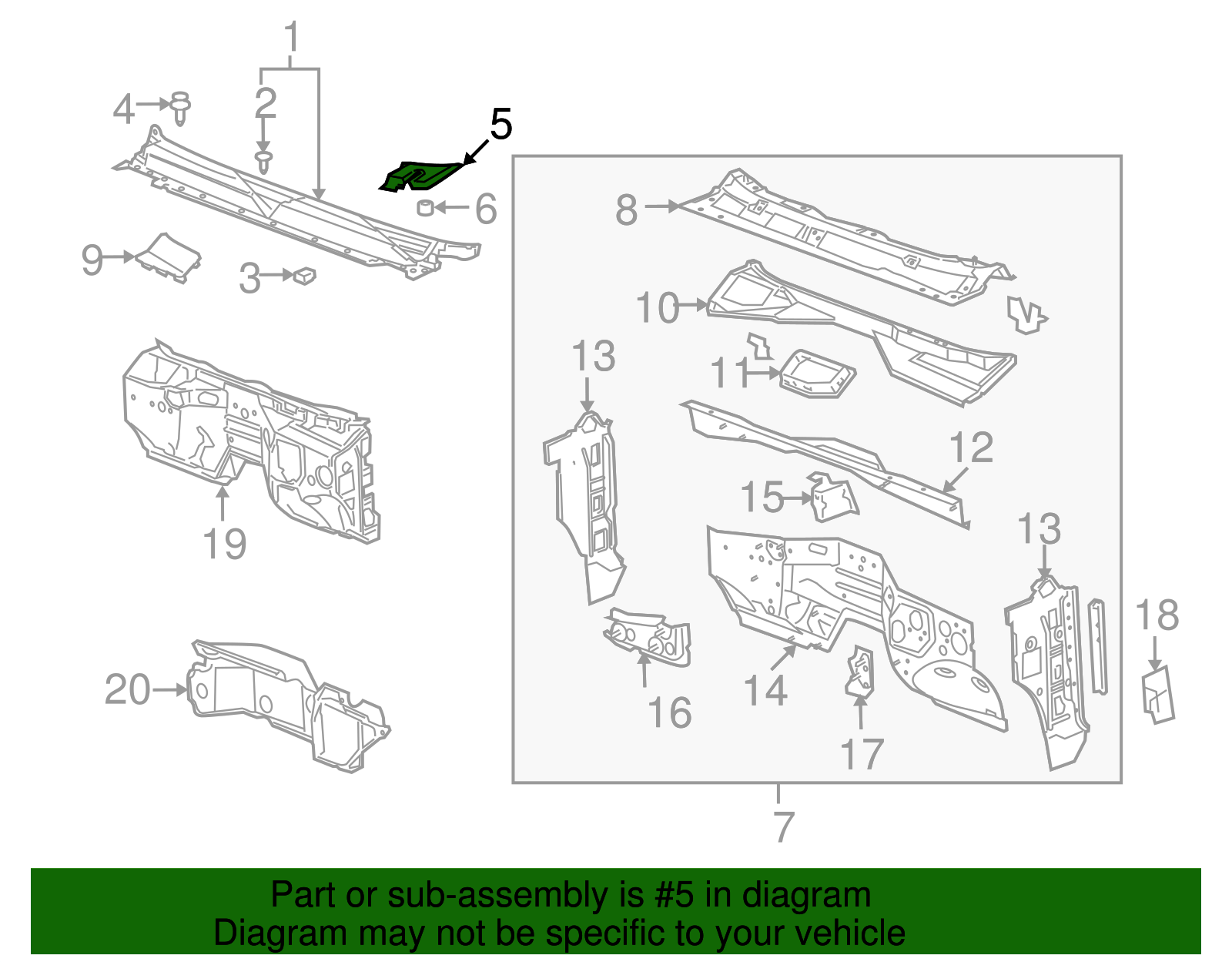 2007-2014 Chevrolet Black Driver Side Air Inlet Grille Panel 15946001 ...