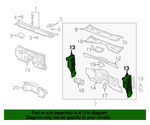 22997598 - Driver Side Cowl Panel 2007-2014 GM | AutoNationParts.com