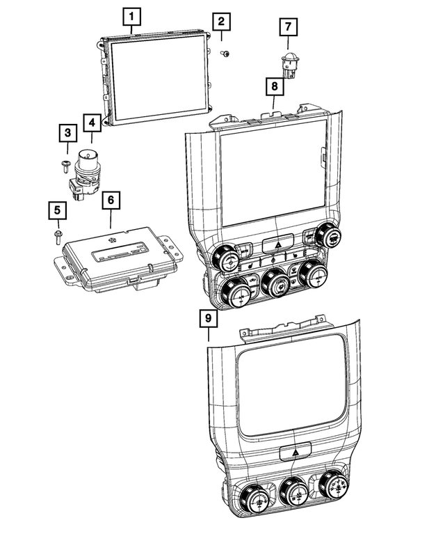 2020-2021 Ram Center Stack 68425520AB | QuirkParts