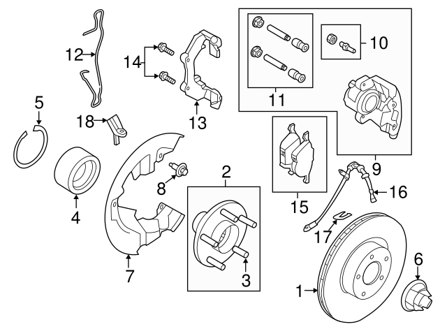 2013-2019 Ford Escape Brake Pads Front cv6z2001l | TascaParts.com
