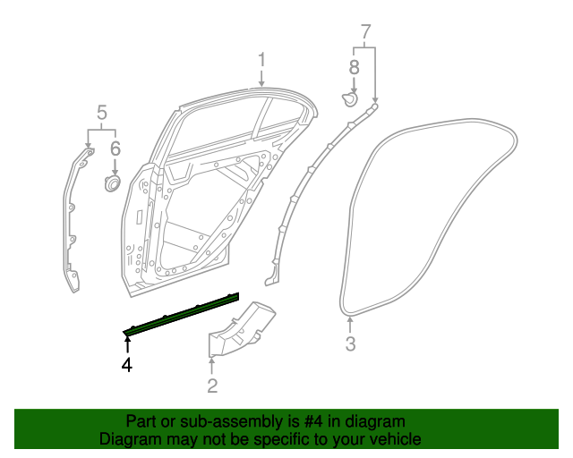 213-690-06-62 - Door Shell Seal 2017-2023 Mercedes-Benz ...