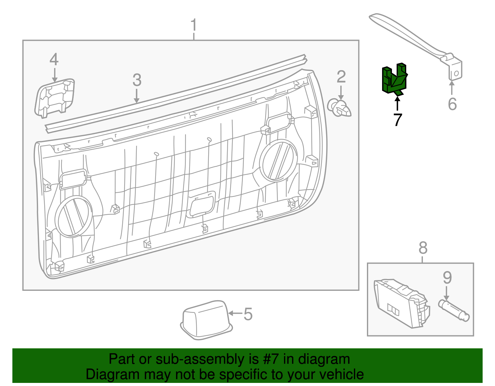 Genuine Toyota Assist Strap Hole Cover part# 74629-35030-C0 for 2014 ...