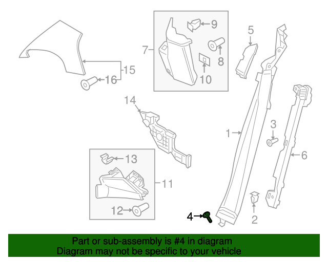 2011-2023 Porsche Body C-Pillar Trim Panel Screw N-909-446-04 | Porsche ...