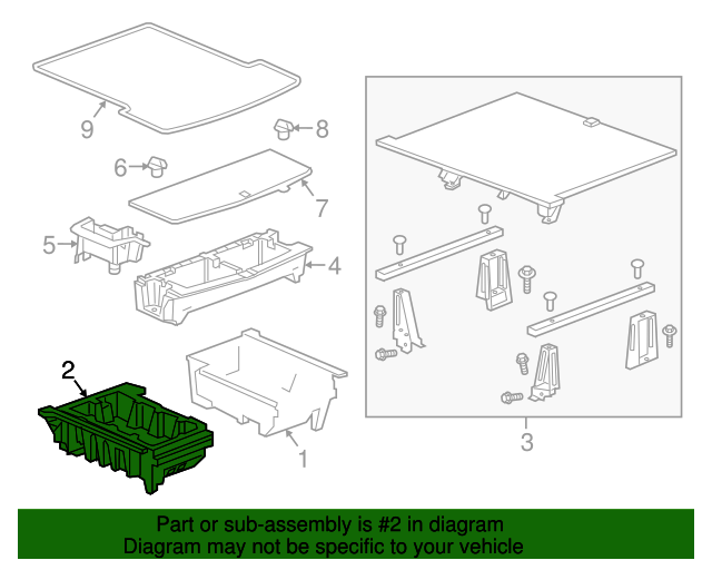 2017-2020 GMC Acadia Storage Compartment 84615377 | GMPartsDirect.com
