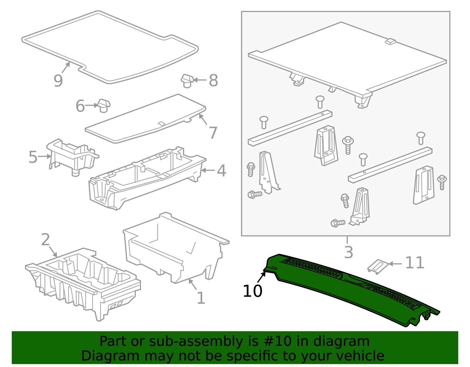 2017-2023 GMC Acadia Jet Black Liftgate Sill Plate 23446902 GM ...