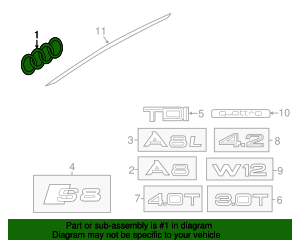 4H0-853-742-B-2ZZ - Emblem 2011-2018 Audi | Audi OEM Parts