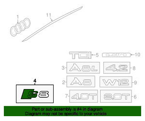 4D0-853-735-A-2ZZ - Nameplate 2001-2023 Audi | Audi OEM Parts