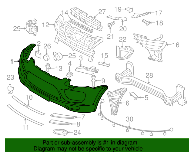 2011-2014 Porsche Cayenne Bumper Cover 958-505-221-41-G2L | OEM Parts ...
