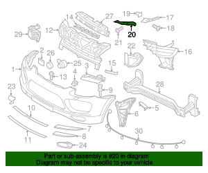 958-505-890-00 - Bumper Cover Support Rail 2011-2014 Porsche Cayenne ...