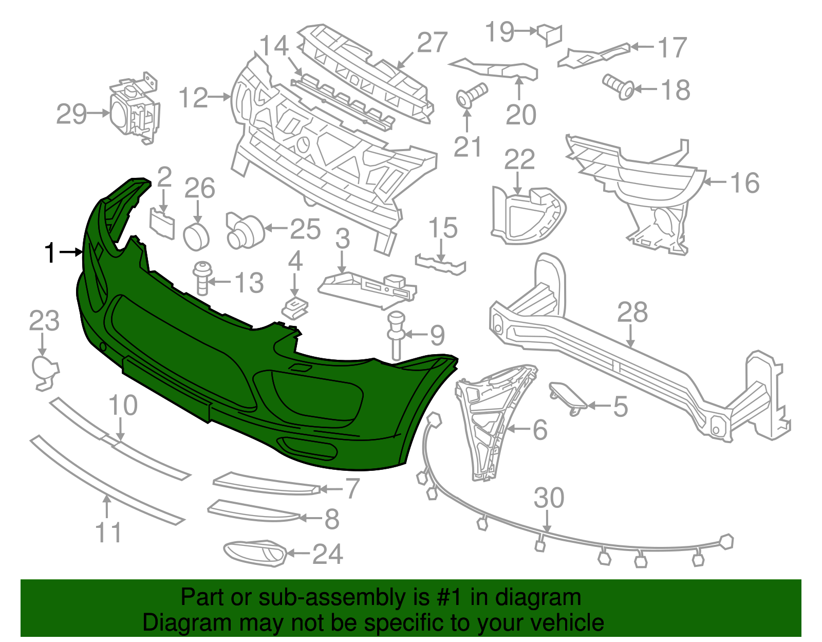 2011-2014 Porsche Cayenne Bumper Cover 958-505-221-31-G2L | OEM Parts ...