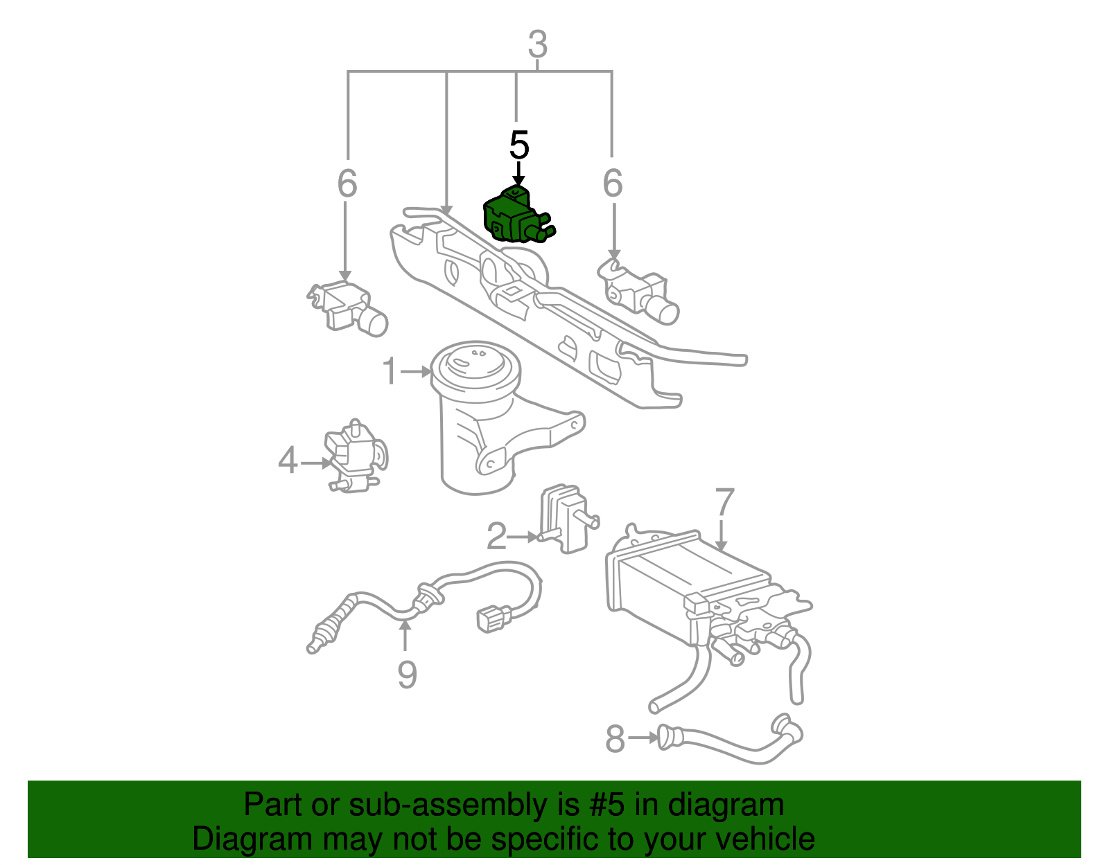 Genuine Toyota Vapor Canister Purge Solenoid part# 90910-12196 for 1998 ...